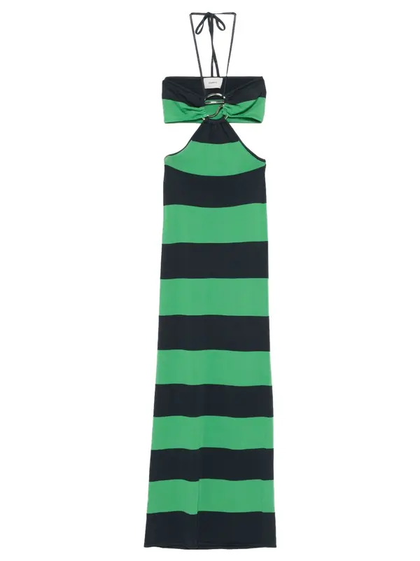 Coperni Knitted Striped Midi Dress - Green