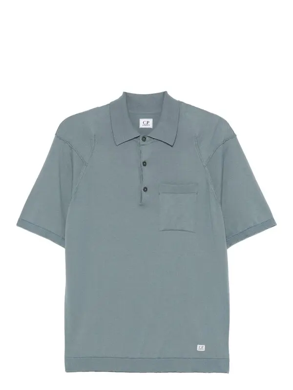 C.P. COMPANY Knitted Polo Shirt - Blue