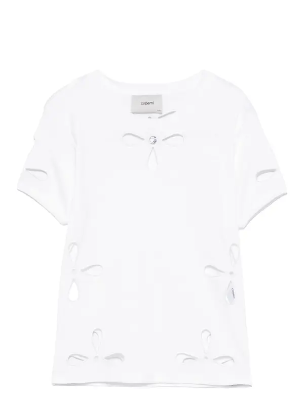 Coperni Petal-embroidered T-shirt - White