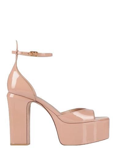 Valentino Garavani Patent Leather Platform Sandals - Blush