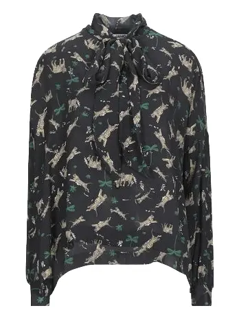 LIU •JO Floral Print Bow Blouse - Black