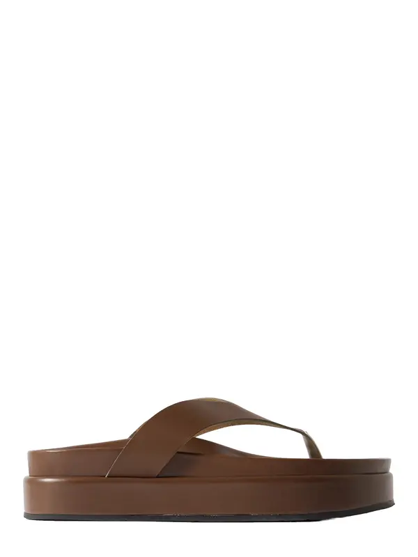 ANCIENT GREEK SANDALS Charys Flatform Leather Sandals - Brown