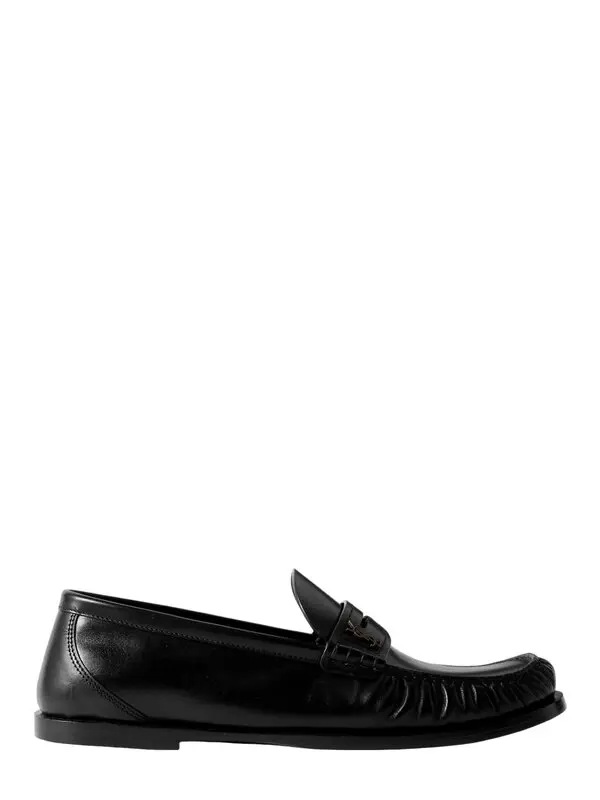 Saint Laurent Glossed-leather Loafers - Black