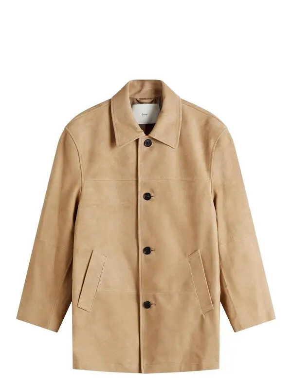 DUNST Suede Button-up Jacket - Camel Beige