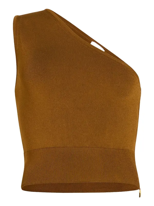 Patou One-shoulder Knit Top - Brown