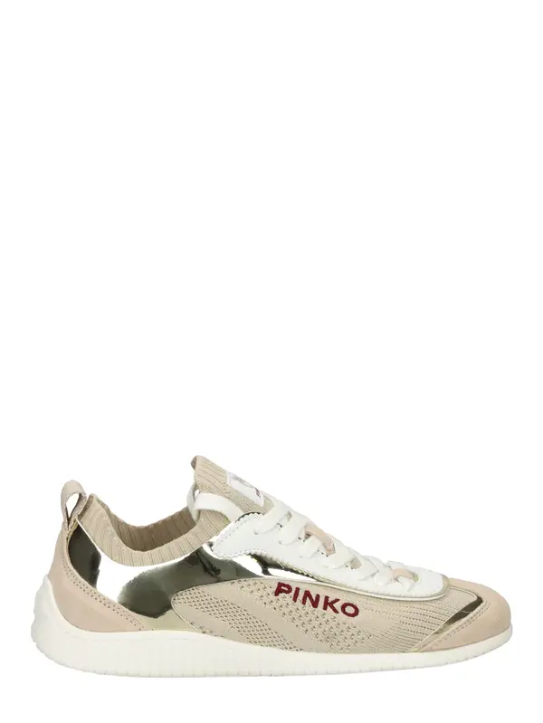 Pinko Logo-embroidered Sneakers - Neutrals