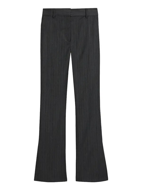 Acne Studios Pinstriped Herringbone Tweed Flared Pants - Charcoal