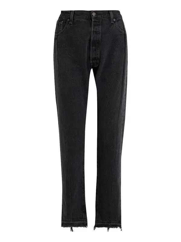 EB DENIM Vintage Unraveled Straight-leg Jeans - Black