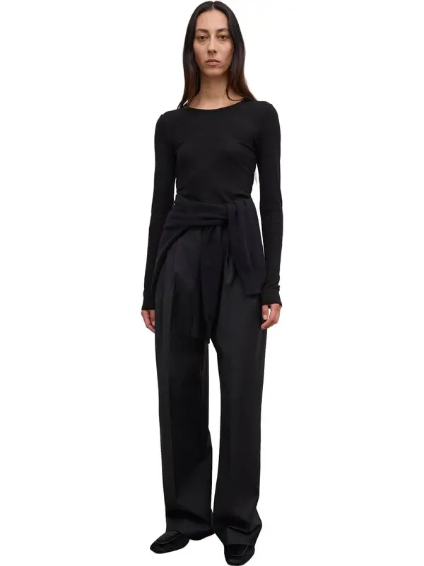 HOUSE OF DAGMAR Lyocell Long Sleeve Top - Black