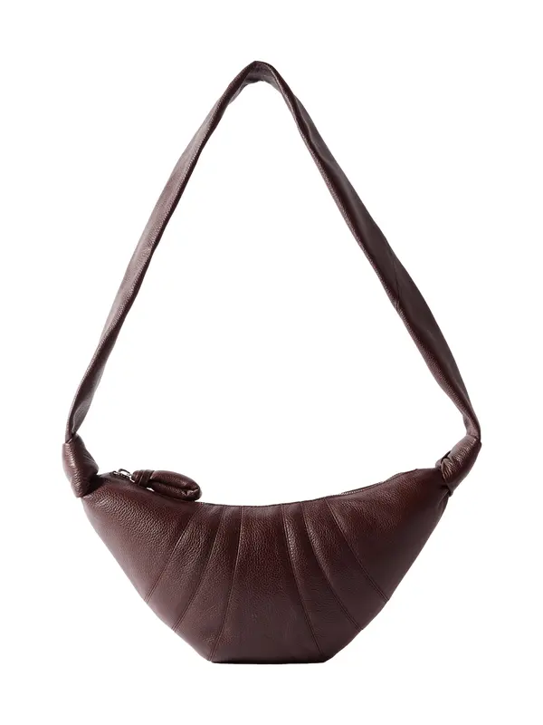 LEMAIRE Croissant Small Textured-leather Shoulder Bag - Brown