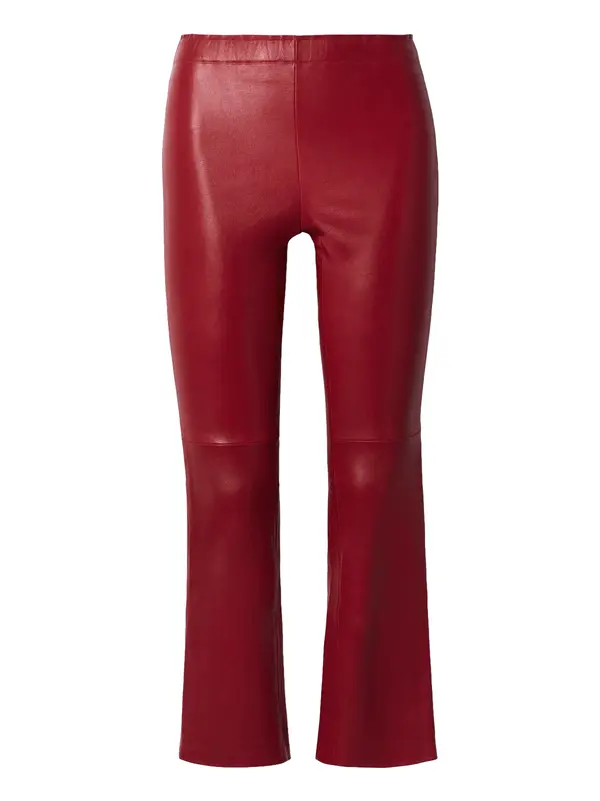 Stouls Jp Twenty Cropped Leather Flared Leggings - Burgundy