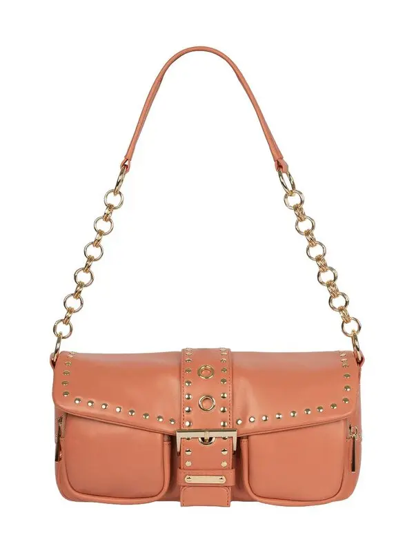 Jeffrey Campbell Night Out Leather Shoulder Bag - Coral
