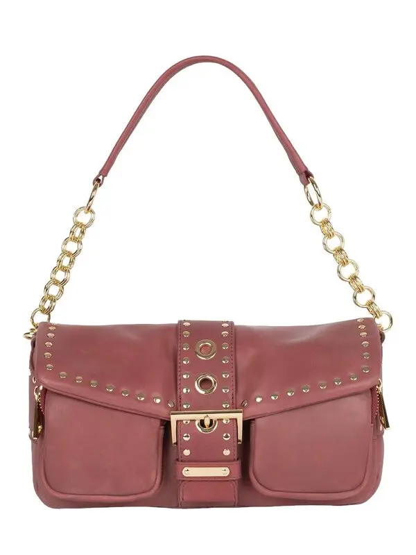 Jeffrey Campbell Night Out Leather Shoulder Bag - Dusty Rose