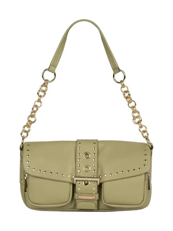 Jeffrey Campbell Night Out Leather Shoulder Bag - Sage