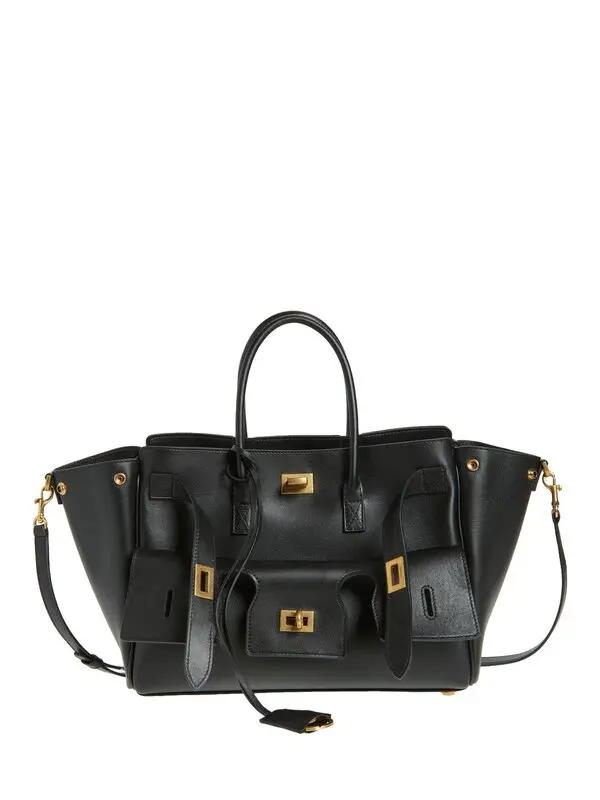 Balenciaga Small Bel Air Leather Tote - 1000 Black