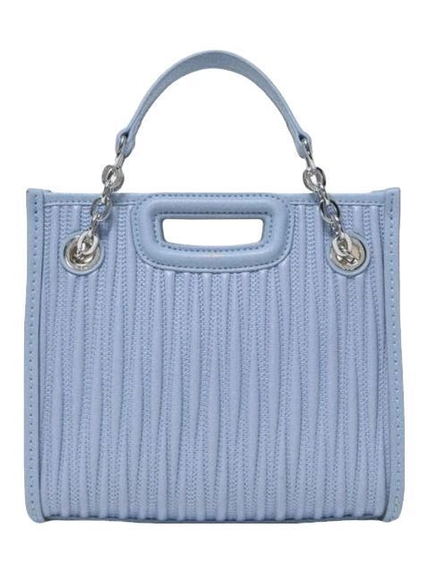 Maje Mini Quilted Leather Tote Bag - Blue Sky