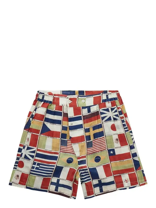 BODE International Straight-leg Printed Linen Shorts - Multi