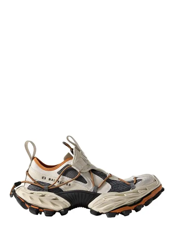 Balenciaga Hike Distressed Mesh Sneakers - Neutrals
