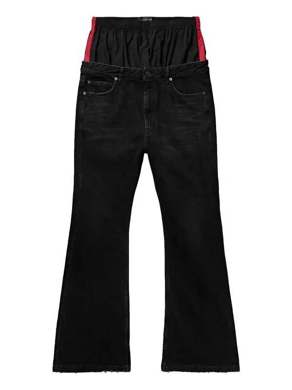 Balenciaga Layered Flared Jeans - Black