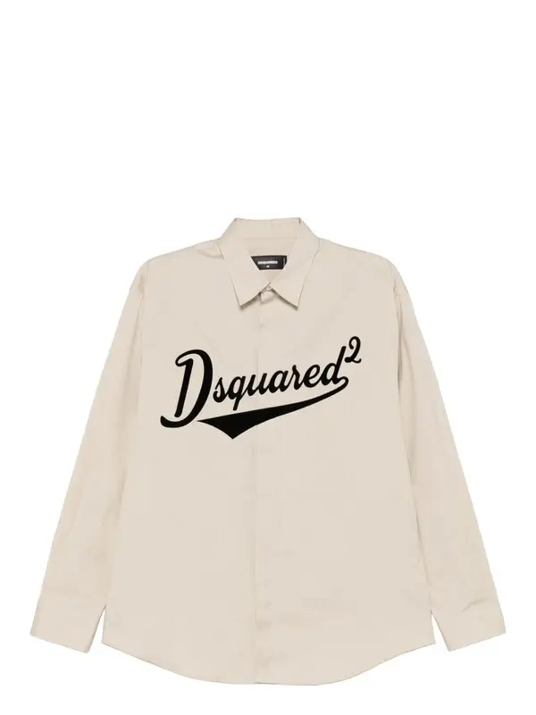 Dsquared2 Logo-flocked Shirt - Neutrals