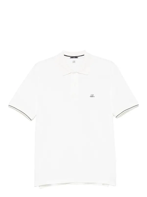 C.P. COMPANY Logo-patch Polo Shirt - White