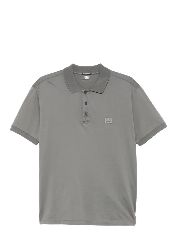 C.P. COMPANY Logo-patch Polo Shirt - Grey