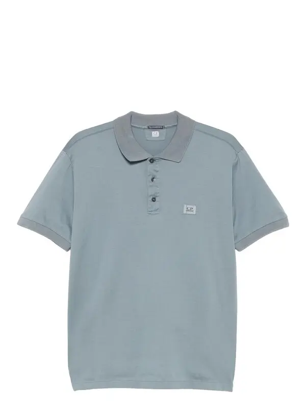 C.P. COMPANY Logo-patch Polo Shirt - Blue