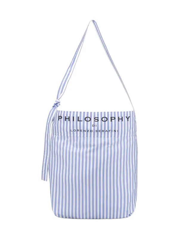 Philosophy Di Lorenzo Serafini Logo-print Striped Beach Tote - Blue
