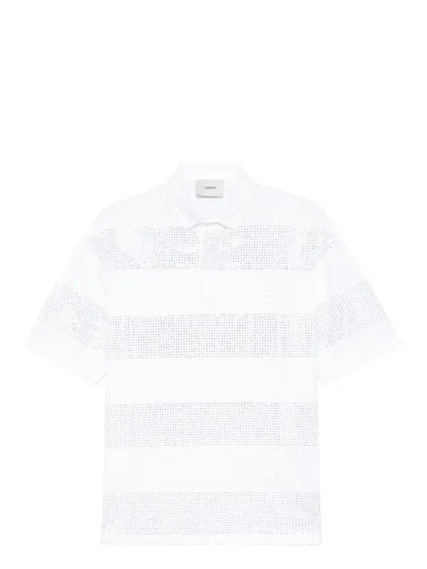 Coperni Crystal-striped Polo Shirt - White