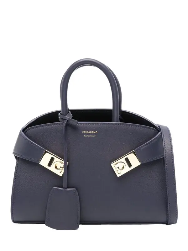 FERRAGAMO Logo-print Leather Tote Bag - Blue