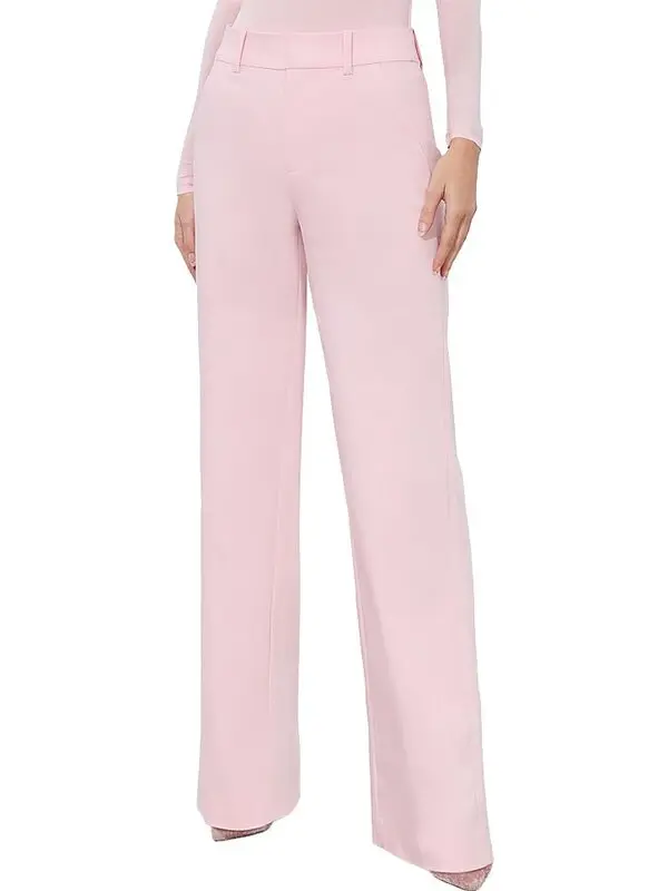 Alice + Olivia Alexander High-rise Slim Straight Pants - Shell Pink