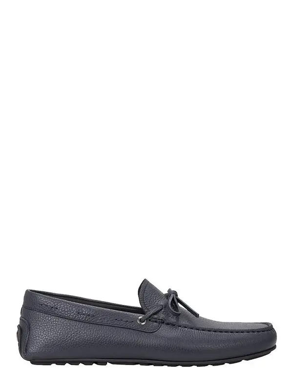 BOSS Leather Driver Moccasins - Dark Blue