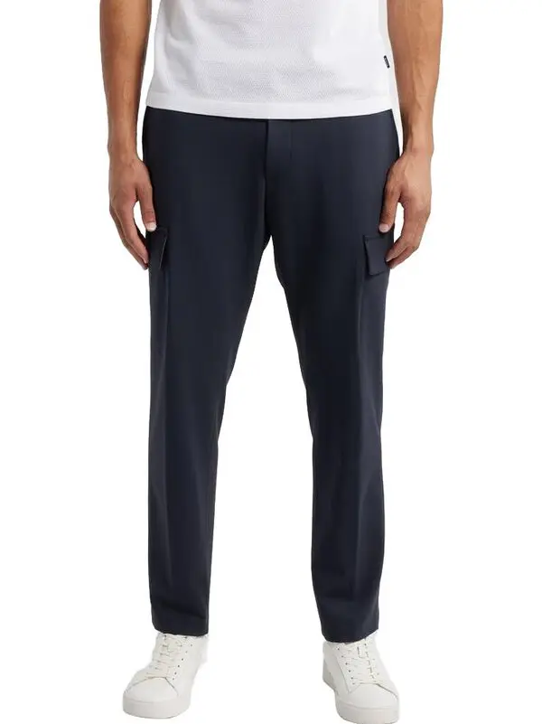 BOSS Pepe Flat Front Stretch Cargo Trousers - Dark Blue