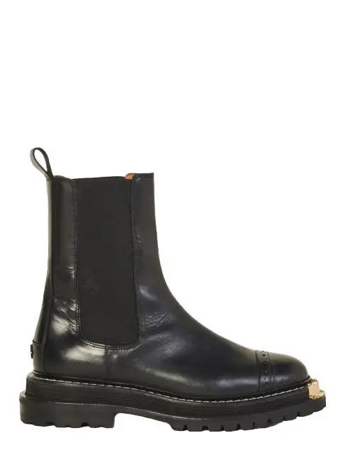 Sandro Ankle Boots With Notched Sole - Black