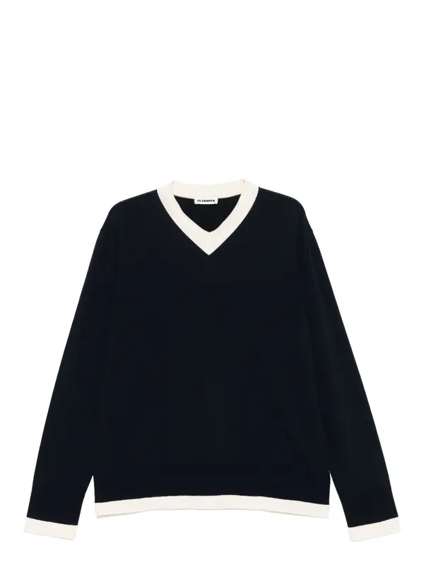 JIL SANDER V-neck Sweater - Blue