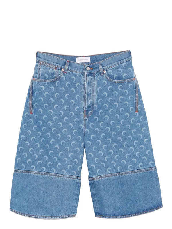 MARINE SERRE Moonogram Shorts - Blue
