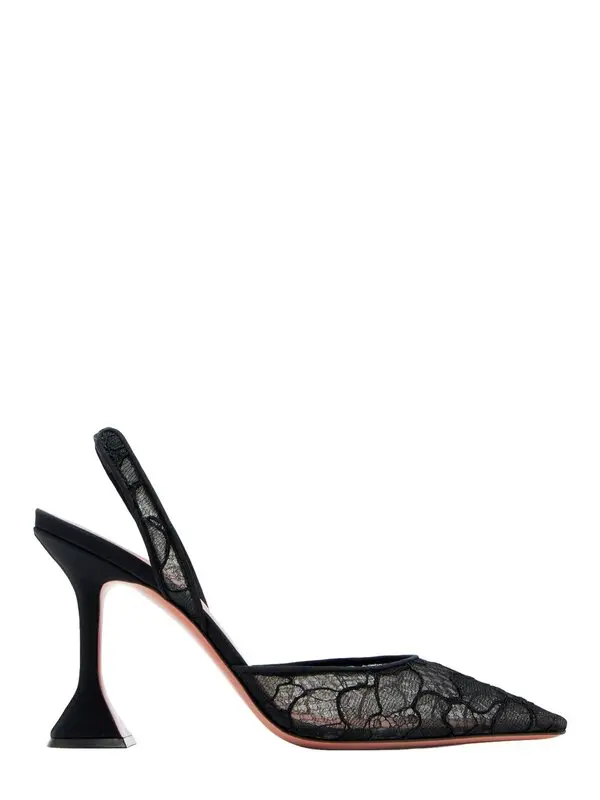 Amina Muaddi Holli 95mm Lace Pumps - Black