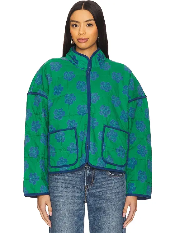 Free People Chloe Jacket - Grass Combo