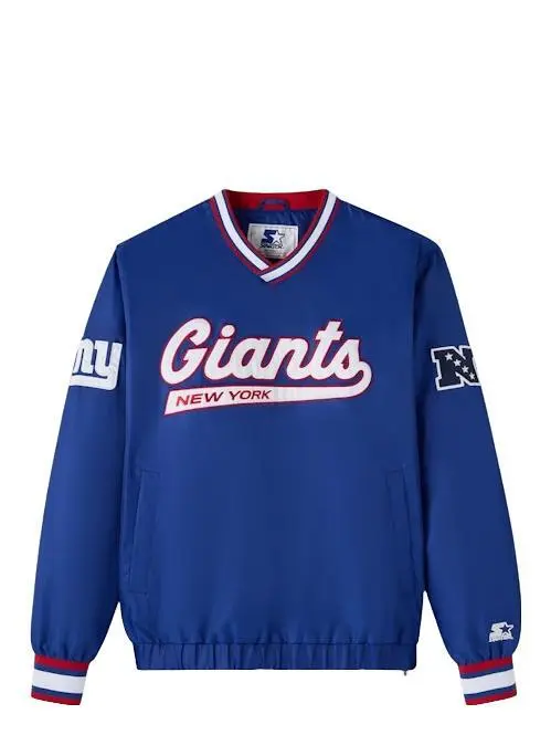 OVO X Nfl New York Giants Starter Trainer Pullover Jacket - Blue
