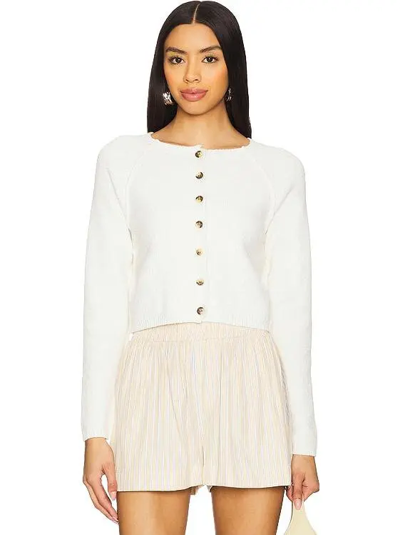 Free People Sydney Shrunken Cardigan - Optic White