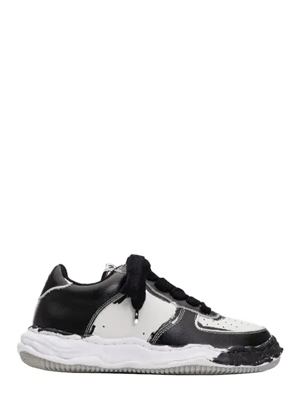 Mihara Yasuhiro Wayne Printed Leather Low-top Sneakers - Black/white