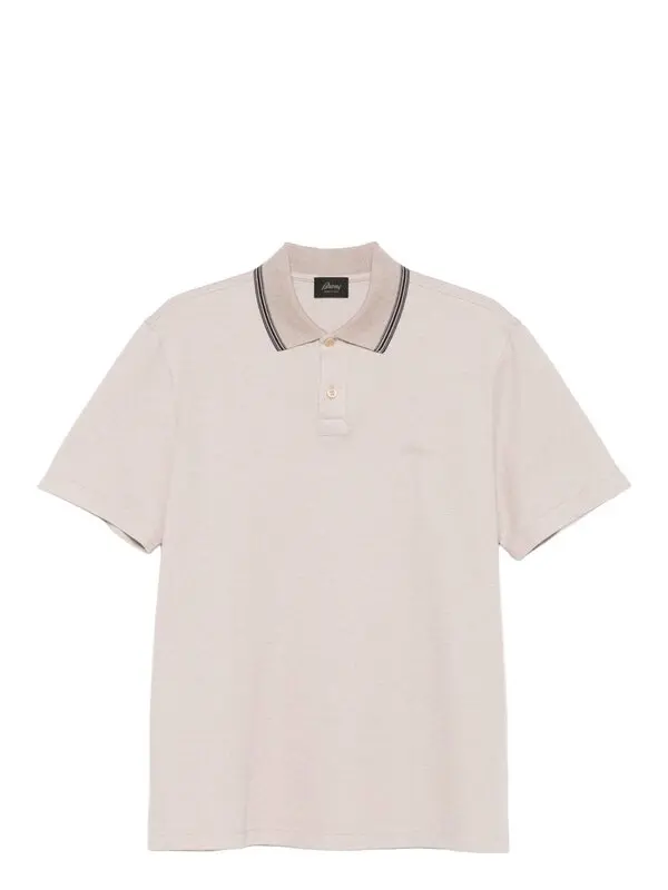 Brioni Logo-embroidered Polo Shirt - Neutrals