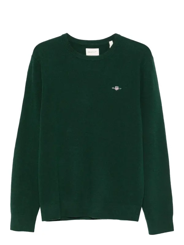 Gant Fine-knit Crew Neck Sweater - Green