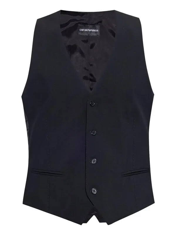 Emporio Armani Wool Waistcoat - Black