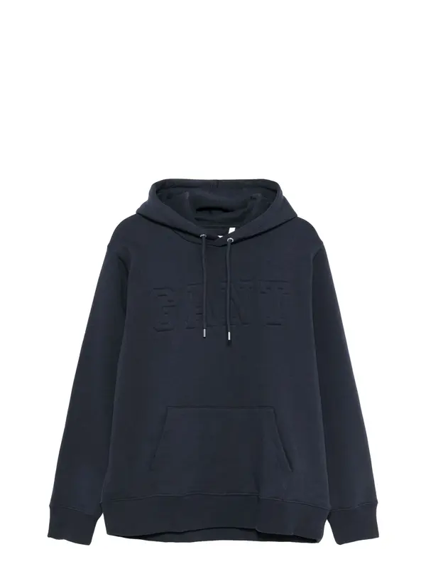 Gant Embossed Logo Hoodie - Blue