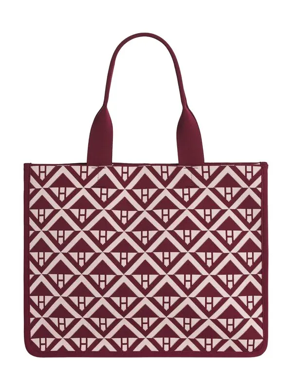 Harrods Geometric Tote Bag - Burgundy