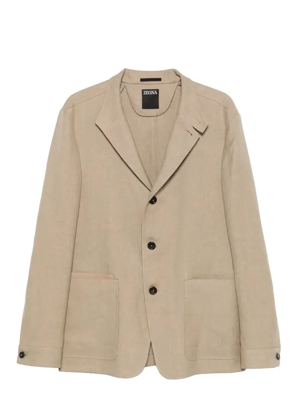 Zegna Single-breasted Jacket - Neutrals