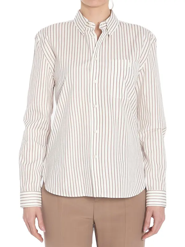 Saint Laurent Striped Shirt - Neutrals