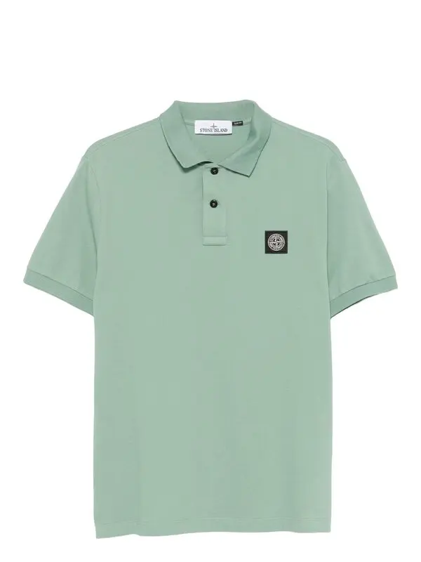 Stone Island Piqué-weave Polo Shirt - Green