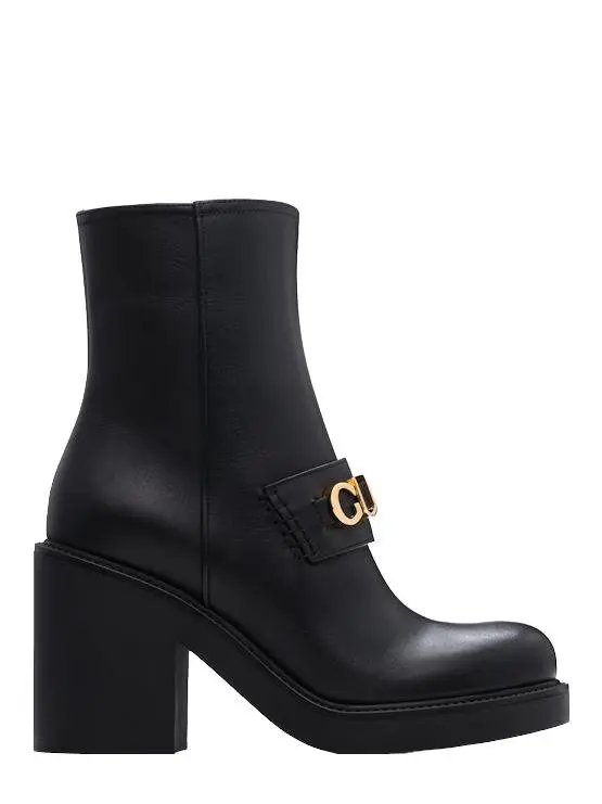 Gucci Ankle Leather Boots - Black